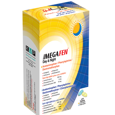 قرص مگافن روز و شب - گروه دارویی کیش‌مدیفارم